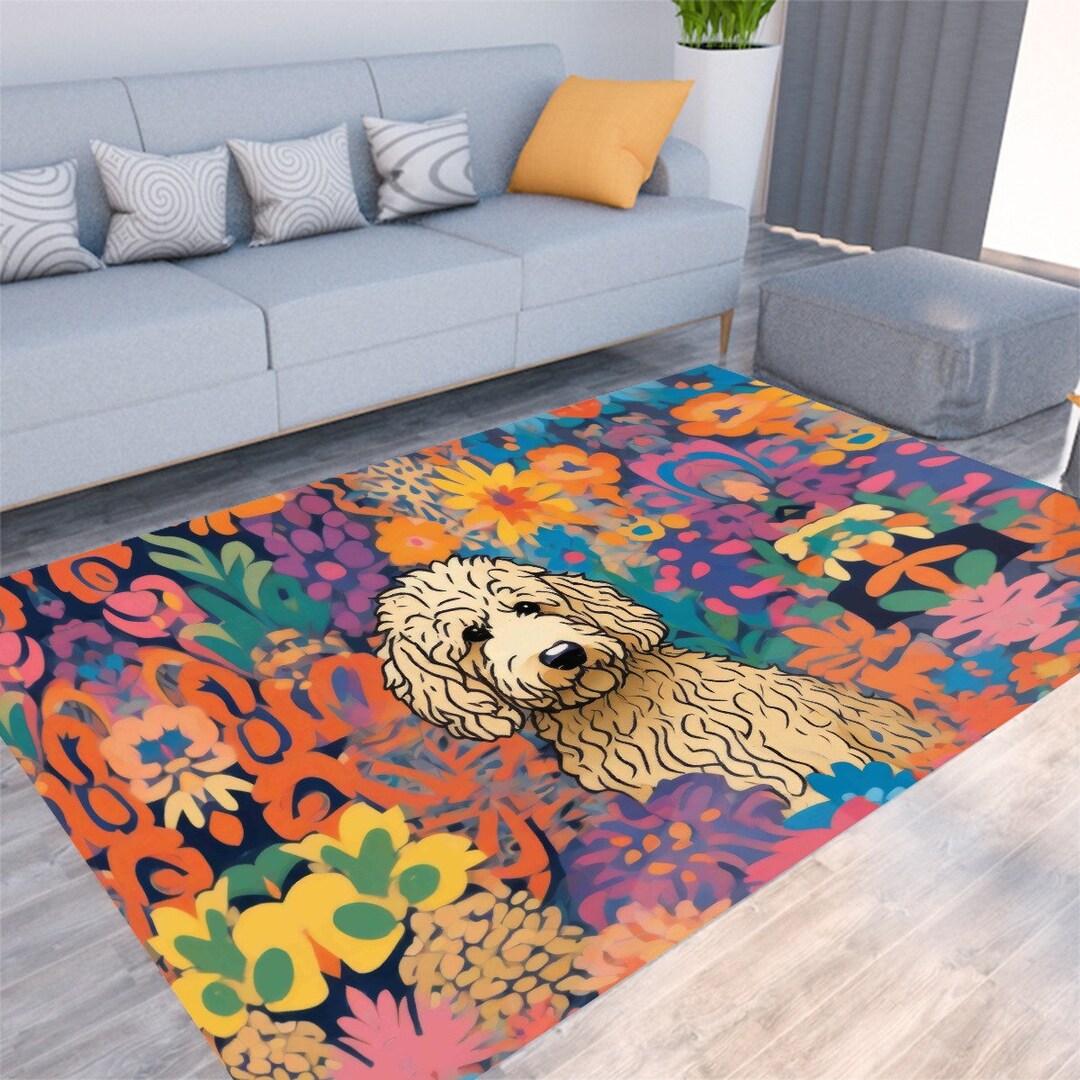 Goldendoodle Dog Mat, Pet Rug, Puppy Mat, Floor Covering, Non-slip Mat ...