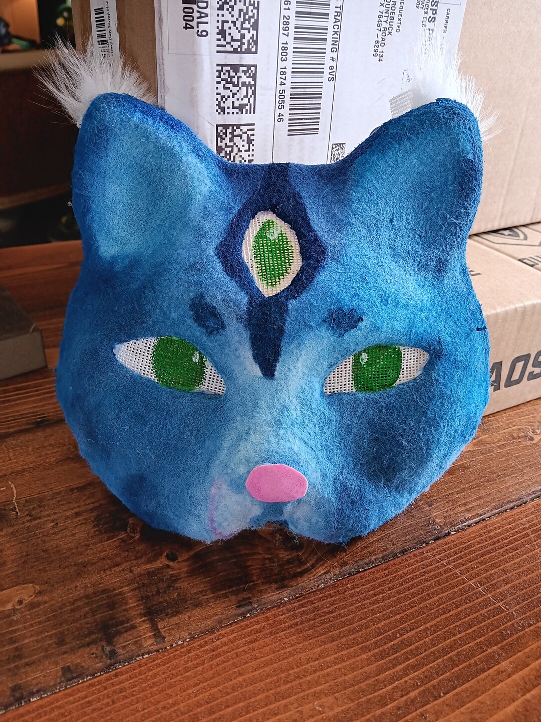 Blue, 3 Eyed Therian/furry Mask. - Etsy