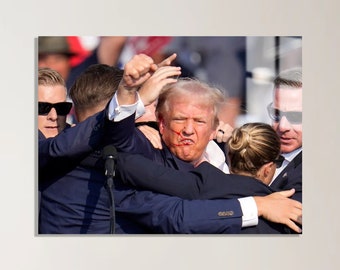 Trump Shot Metal Poster Wall Art, Trump Shooting, Trump Assassination ...