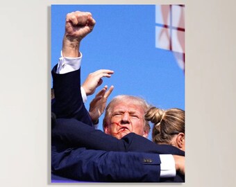 Trump Shot Metal Poster Wall Art, Trump Shooting, Trump Assassination ...