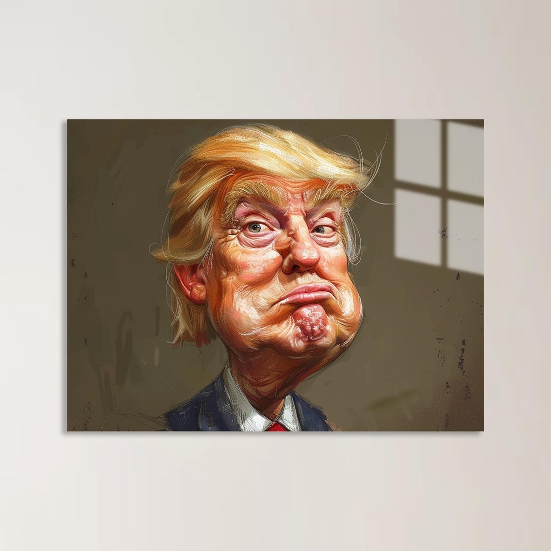Donald Trump Cartoon Wall Art, Trump Cartoon Wall Art, Trump Caricature ...