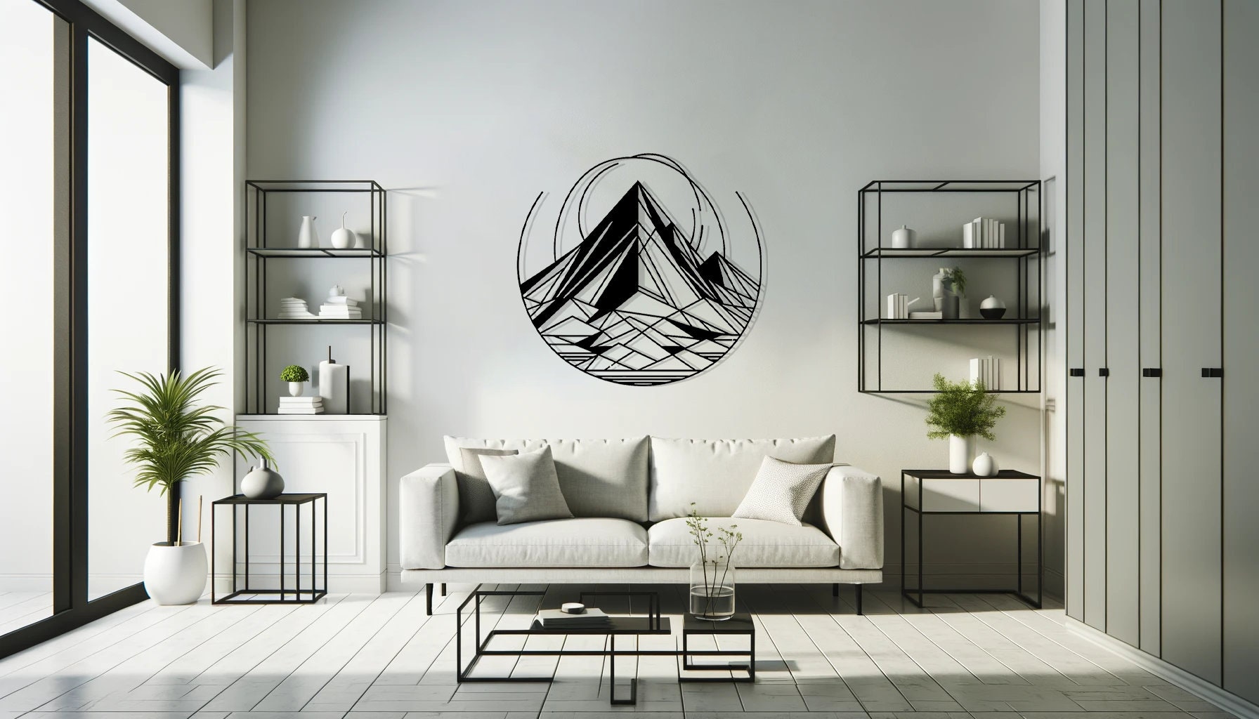 Metal Wall Art, Mountain Metal Wall Art Decor, Mountain Vertical Metal ...