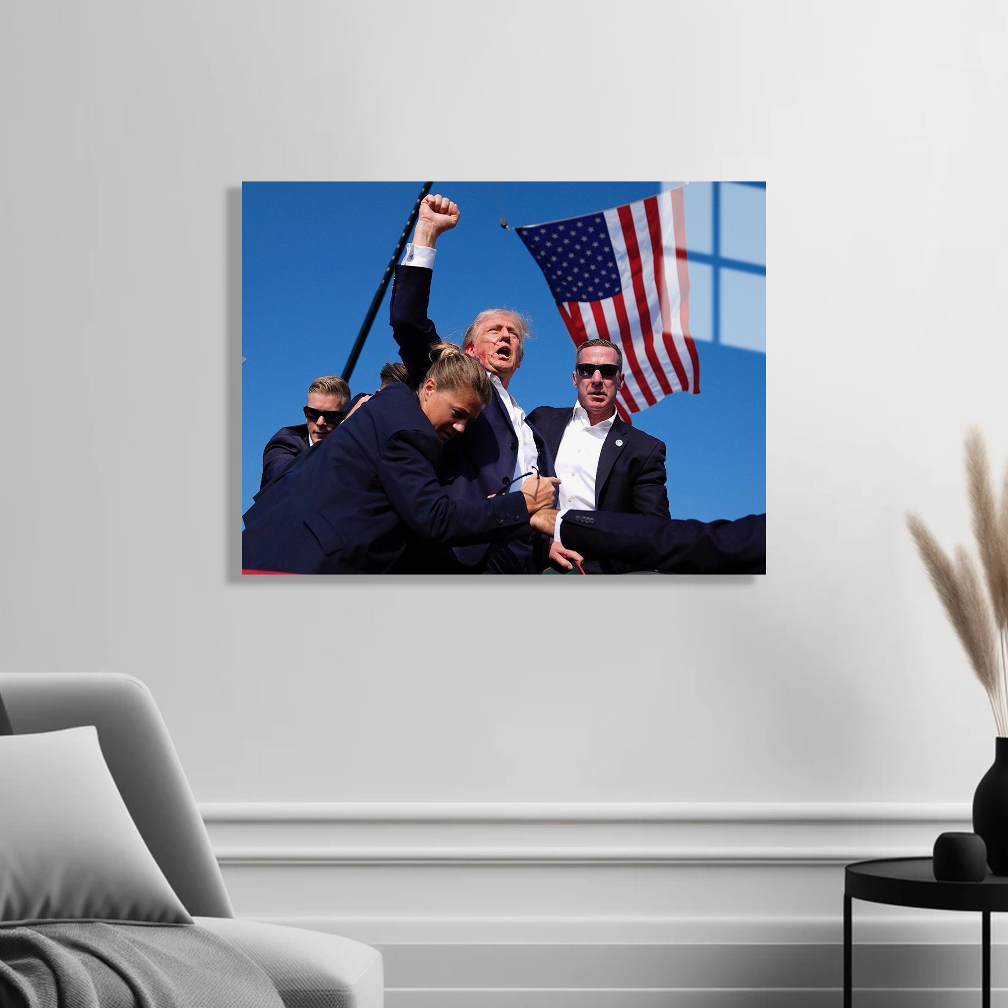 Trump Shot Metal Poster Wall Art, Trump Shooting, Trump Assassination ...