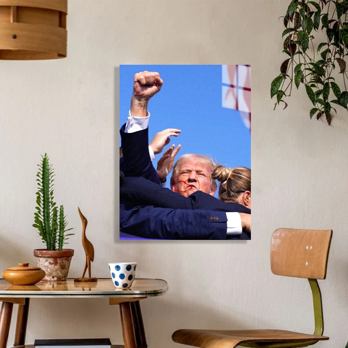 Donald Trump Fight, Trump Shot Metal Poster Wall Art, Trump Shooting ...