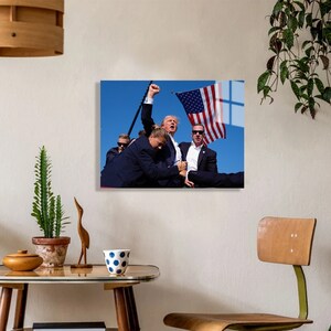 Trump Shot Metal Poster Wall Art, Trump Shooting, Trump Assassination ...