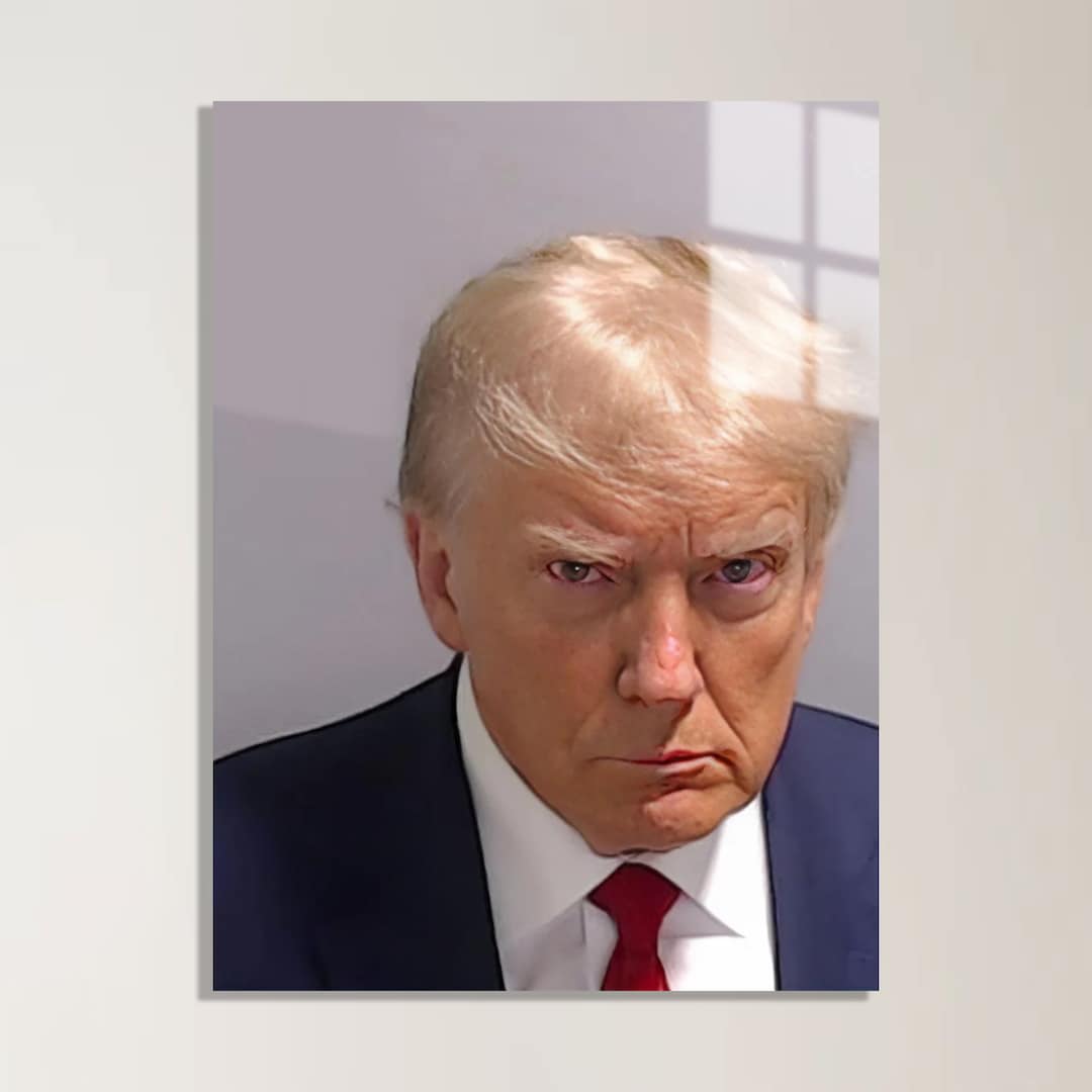 Donald Trump Mug Shot Arte de parede de pôster de metal, Trump Mug Shot ...