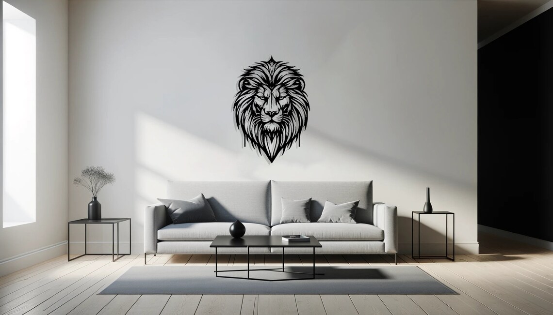 Lion Head Wall Art, Lion Wall Decor, Lion Head Wall Decor, Animal Wall ...