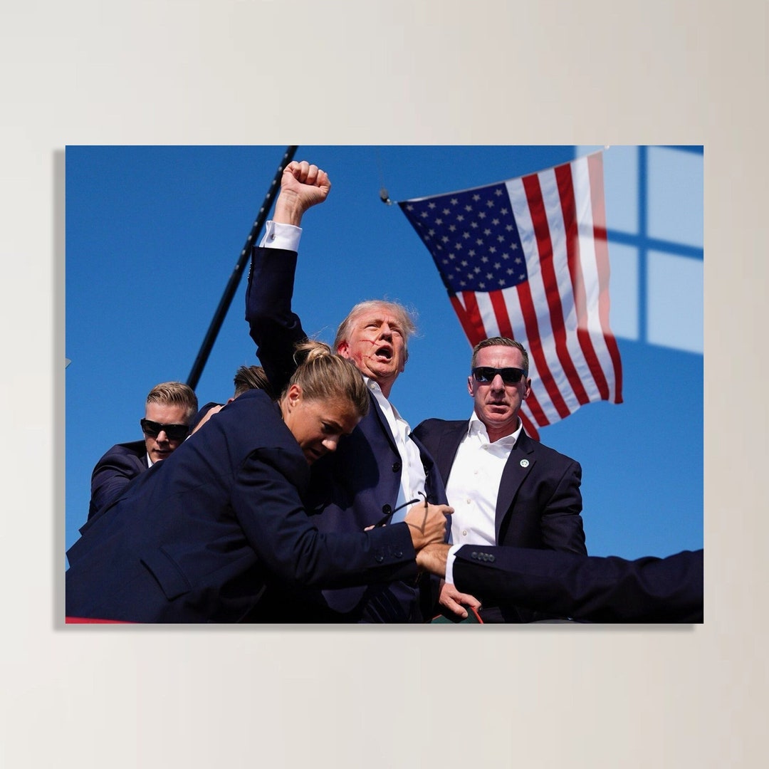 Trump Shot Metal Poster Wall Art, Trump Shooting, Trump Assassination ...