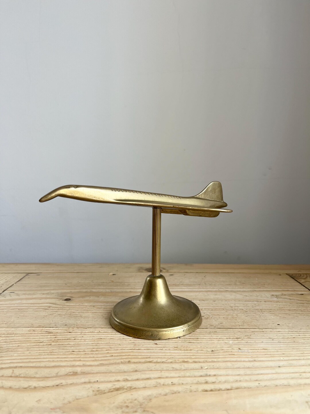 Vintage Brass Concorde Supersonic Jet Model, 18x12cm, Desk Ornament ...
