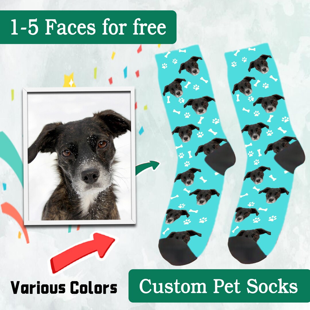 Custom Pet Socks, Dog Lovers,dog Gift, Funny Dog Socks,cute Dog ...