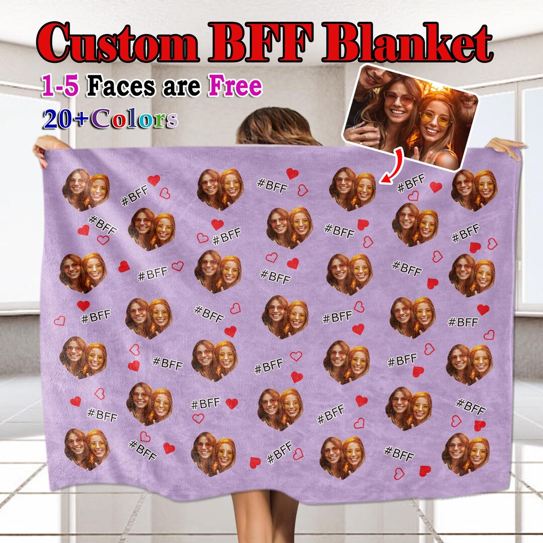 Besties Custom Gifts, Custom Photo Besties Blanket, Personalized Best ...