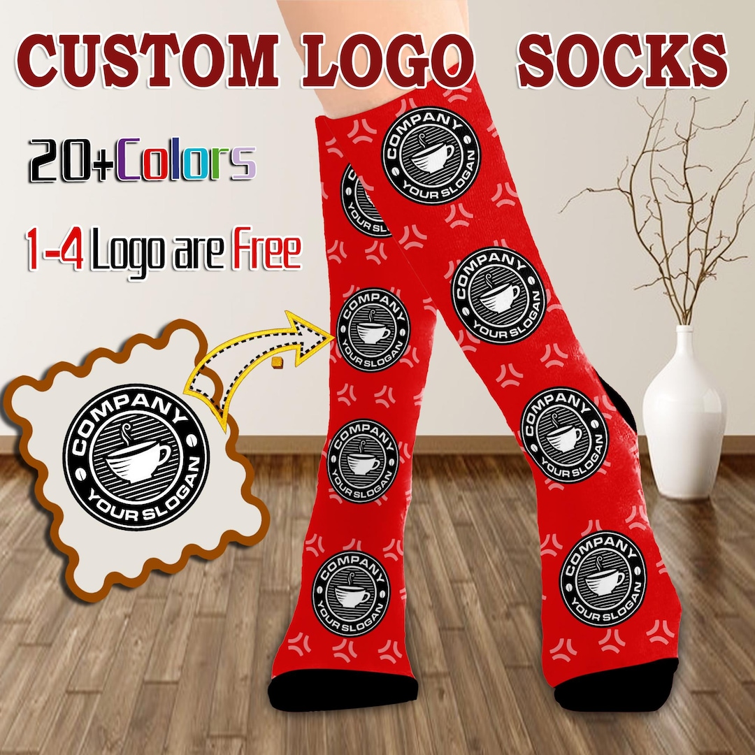 Custom Logo Socks- Add Your Logo,business Logo Socks,logo Pattern Socks ...