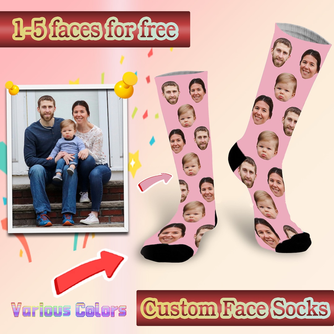 Personalized Socks, Gifts for Him, Custom Socks With Funny Faces, Socks ...