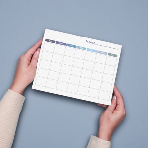 Printable Monthly Calendar Blank Monthly Calendar Fillable Calendar ...