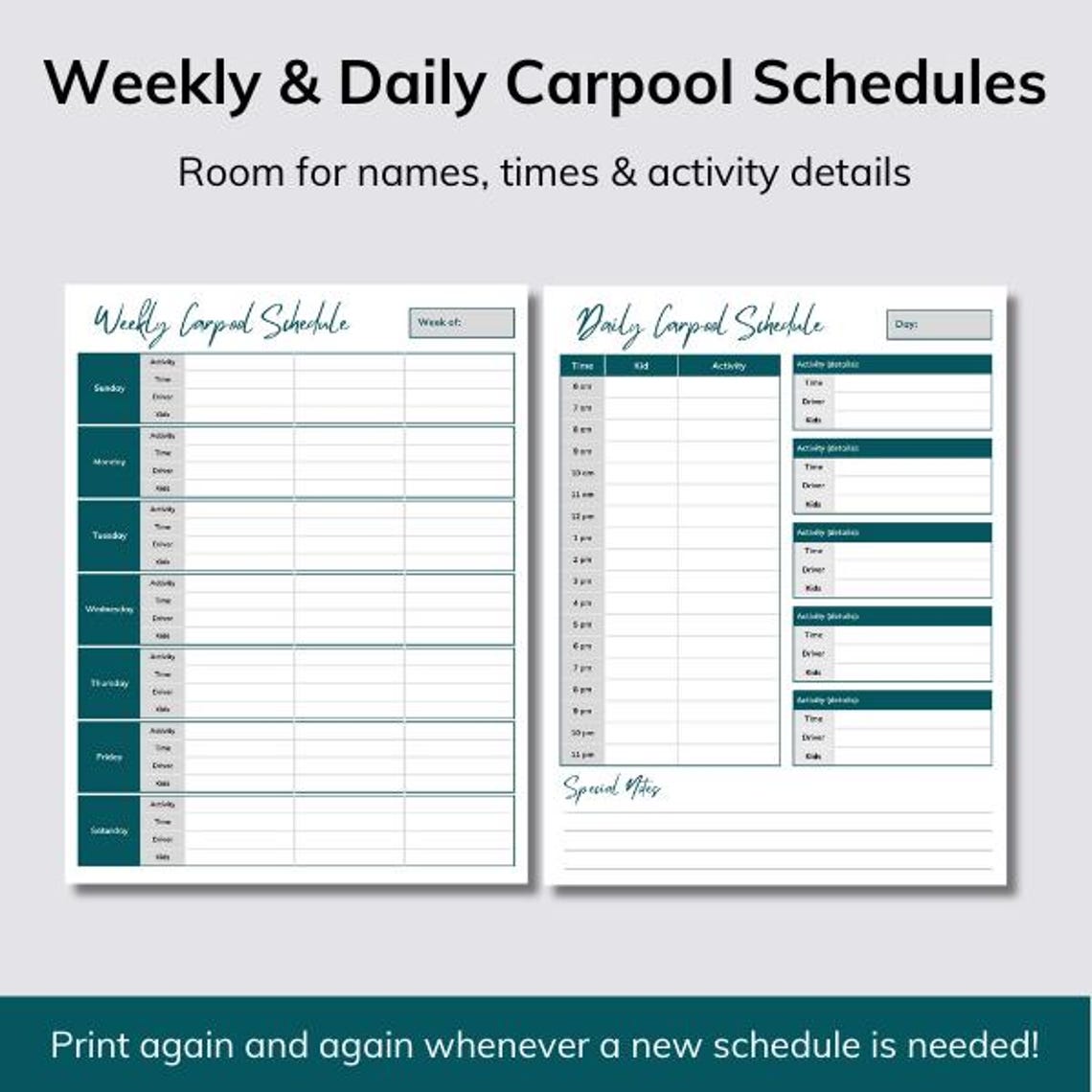 Family Planner Bundle: Chore Chart, Schedules, Checklists (printable ...