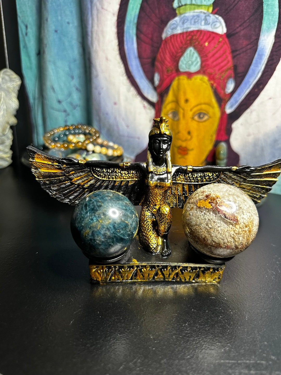 Egyptian Goddess Sphere, Specimen and Tumble Stand - Etsy