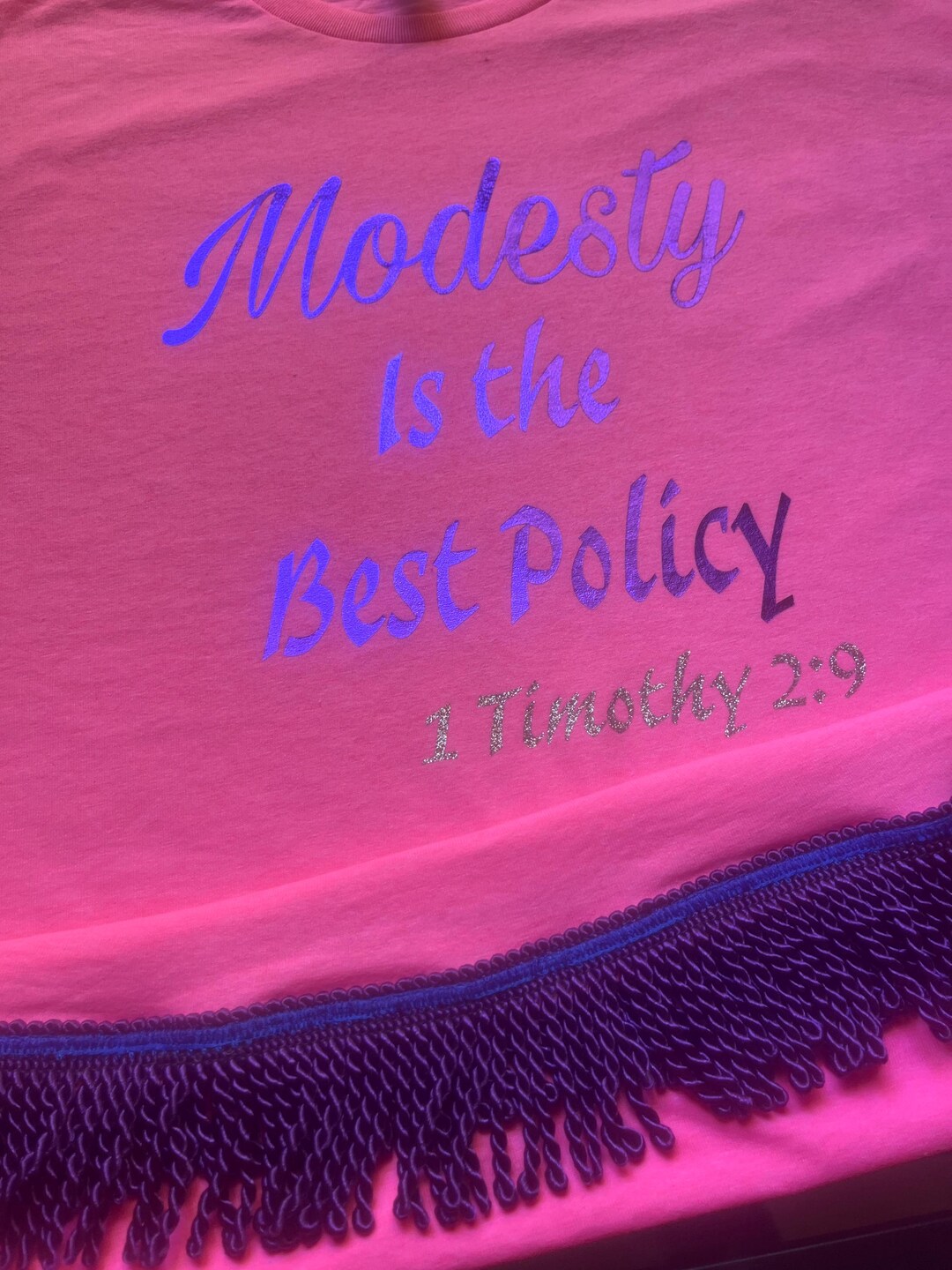Pink and Purple Modesty is Best Policy Tshirt, 12 Tribes of Israel ...