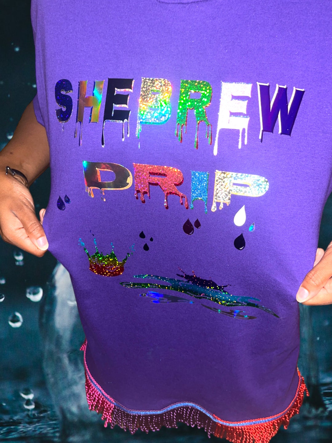 Purple Shebrew Drip Tshirt, Drip Tshirt, Israelite Tshirt, Jewish ...
