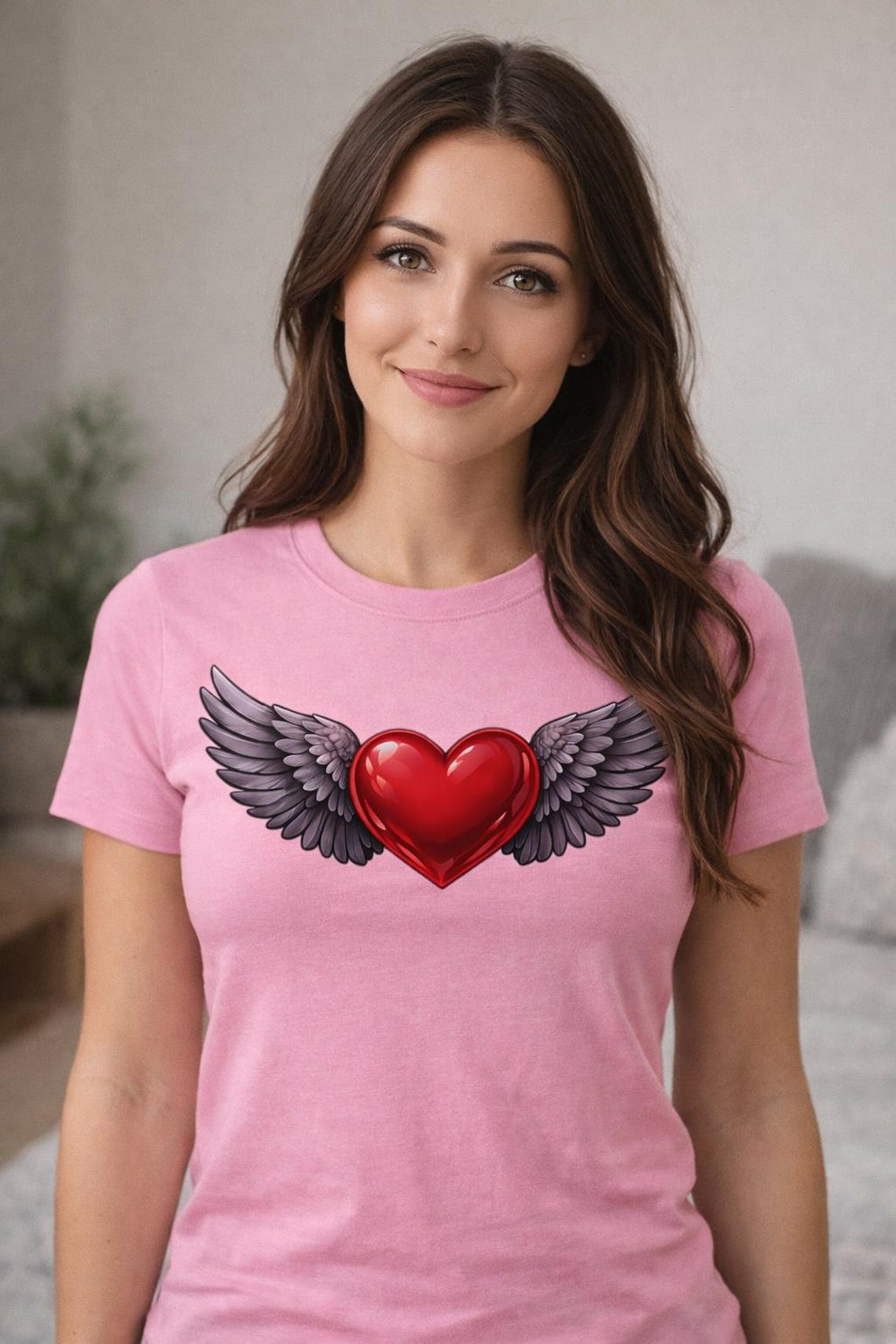 Gothic Red Heart With Angel Wings PNG Tattoo Style Art - Etsy