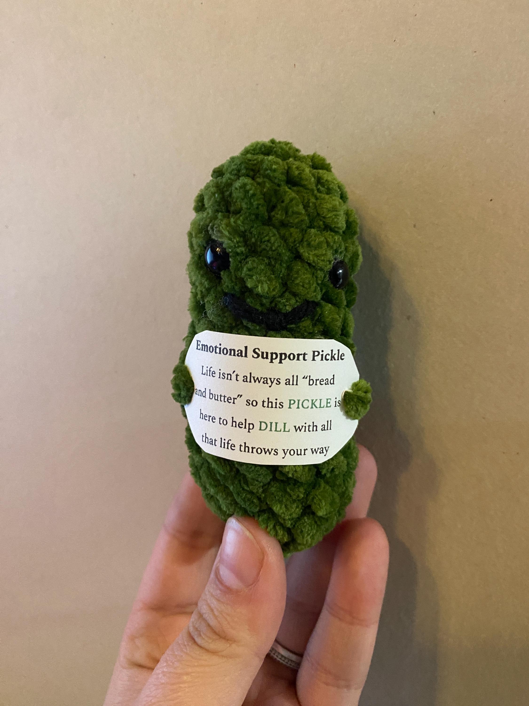 Emotional Support Pickle Crochet Plushie - Etsy