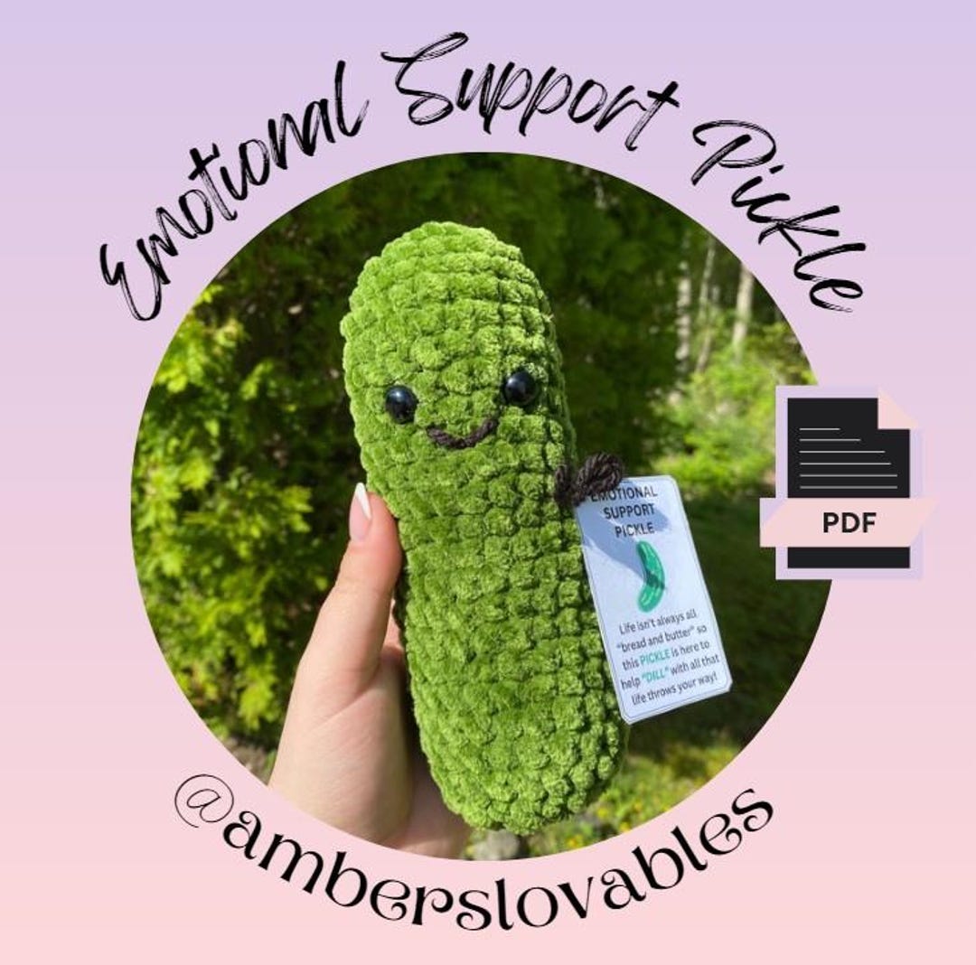 Emotional Support Pickle No-sew Crochet Pattern - Etsy