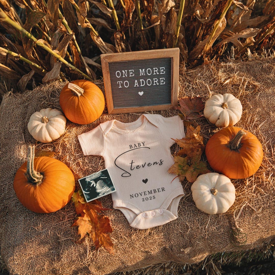 Fall Pregnancy Announcement Digital Gender Neutral Baby Announcement ...