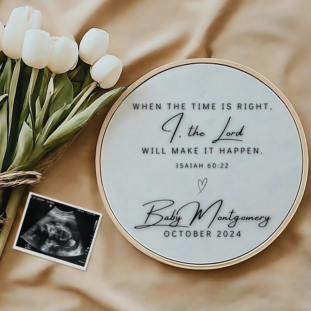 Christian Pregnancy Announcement Digital, Simple Gender Neutral ...