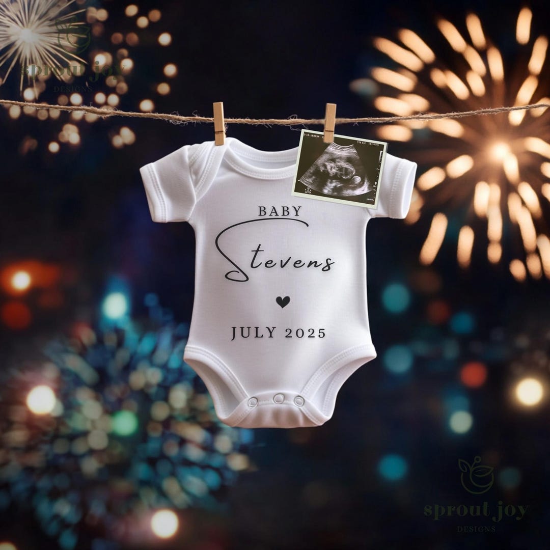 Firework Pregnancy Announcement Digital Gender Neutral January Baby ...