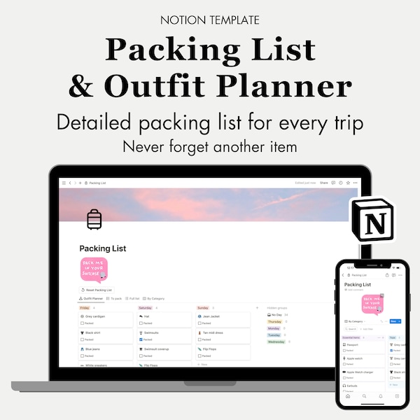 Travel Packing List Aesthetic - Etsy