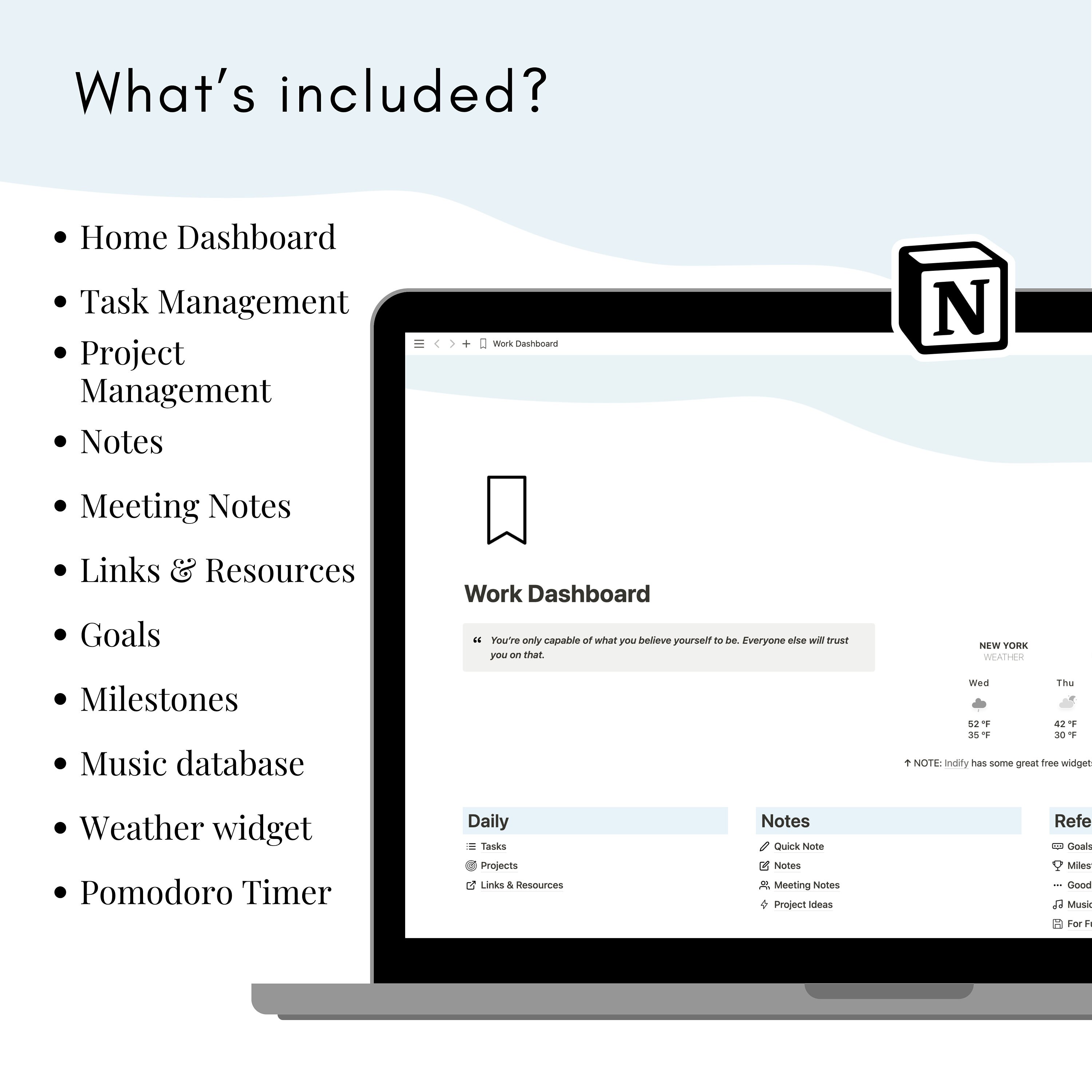 All-in-one Work Productivity Dashboard Notion Template - Etsy