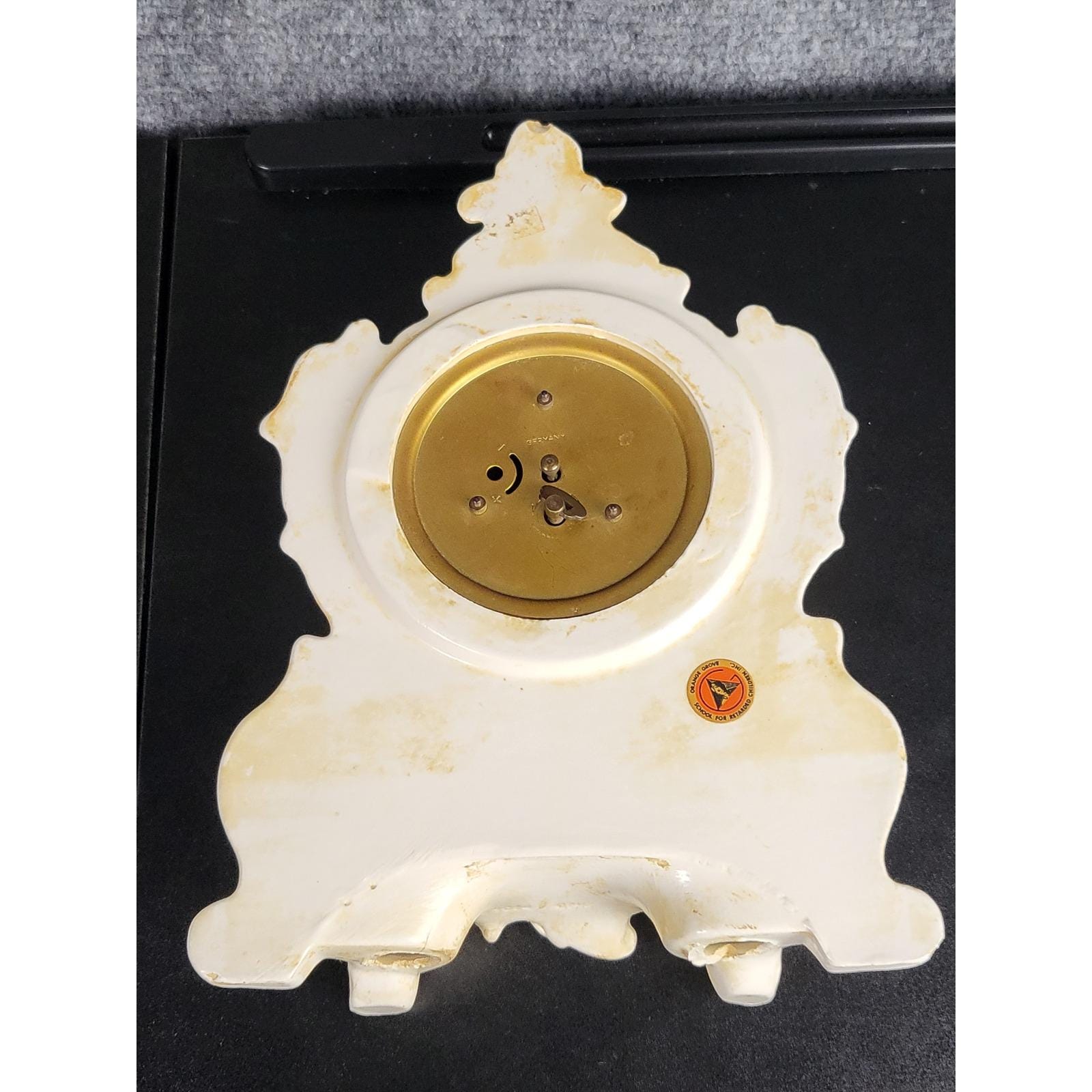 Vintage Mercedes Table Clock Germany Porcelain Ornate Desk Shelf Decor ...