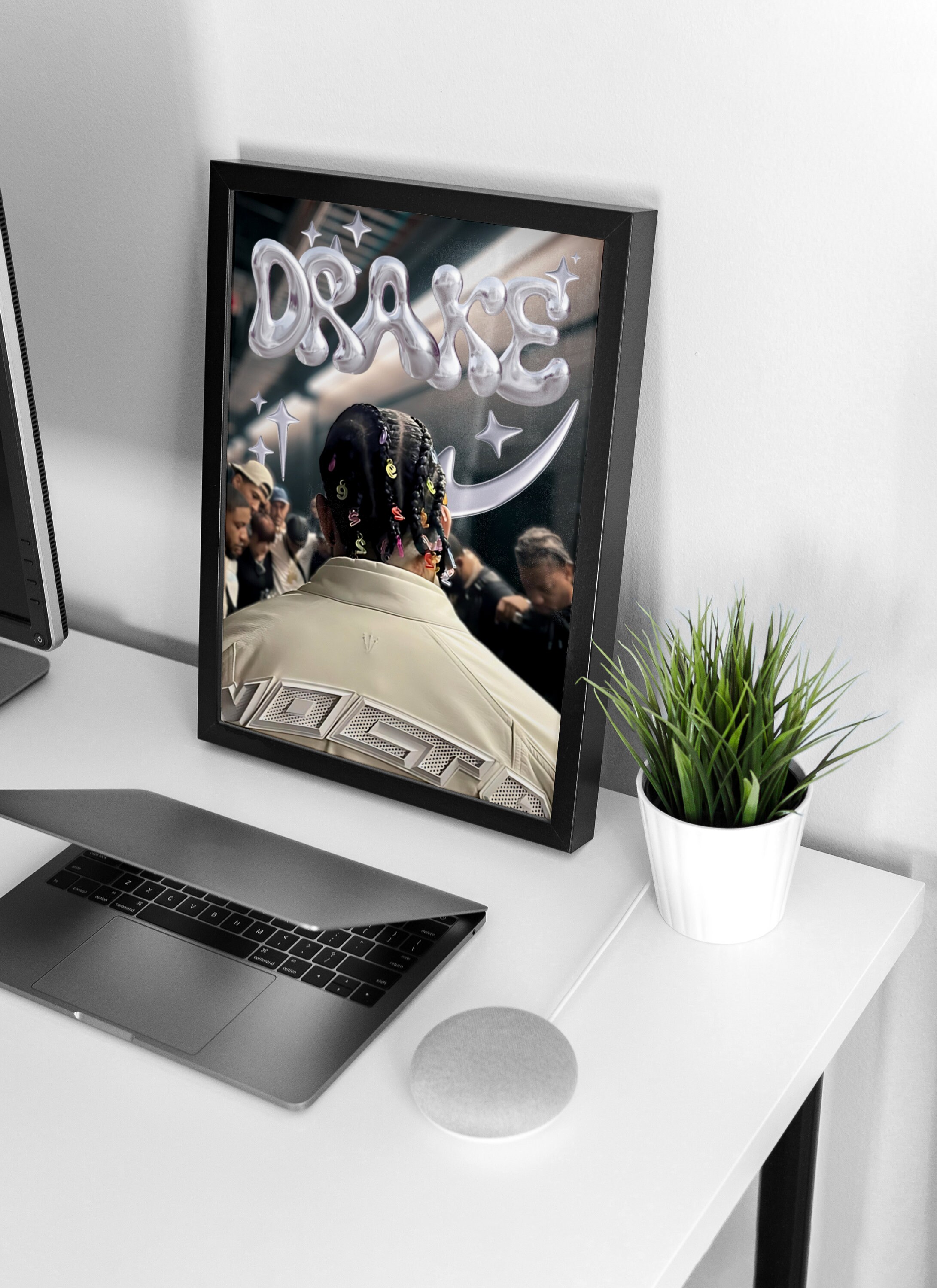 Drake Nocta | Portrait Poster | Vintage Chrome Aesthetic Poster | Room ...