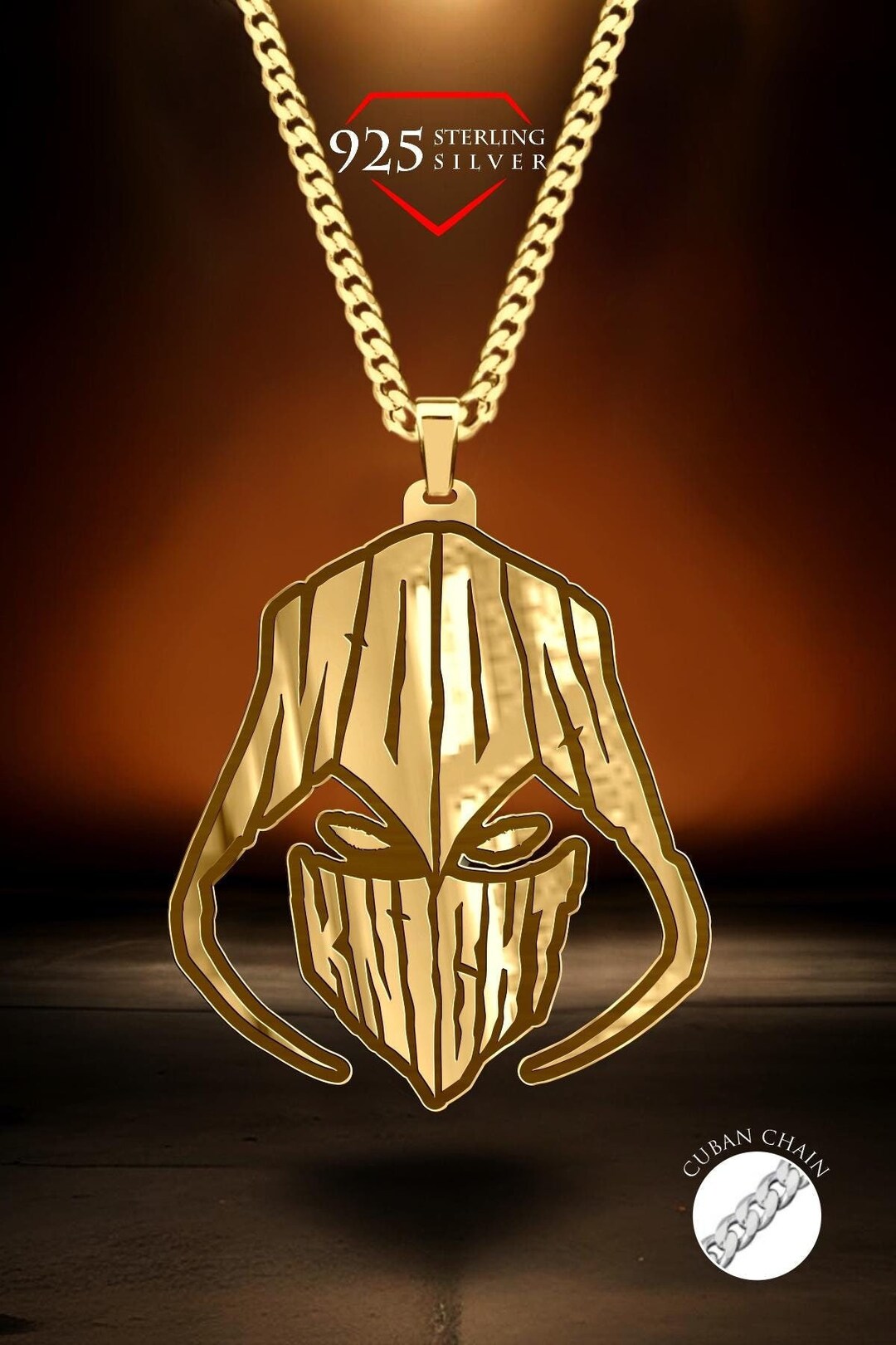 Moon Knight Cuban Chain Necklace Comic Book Necklace Avengers Movie ...