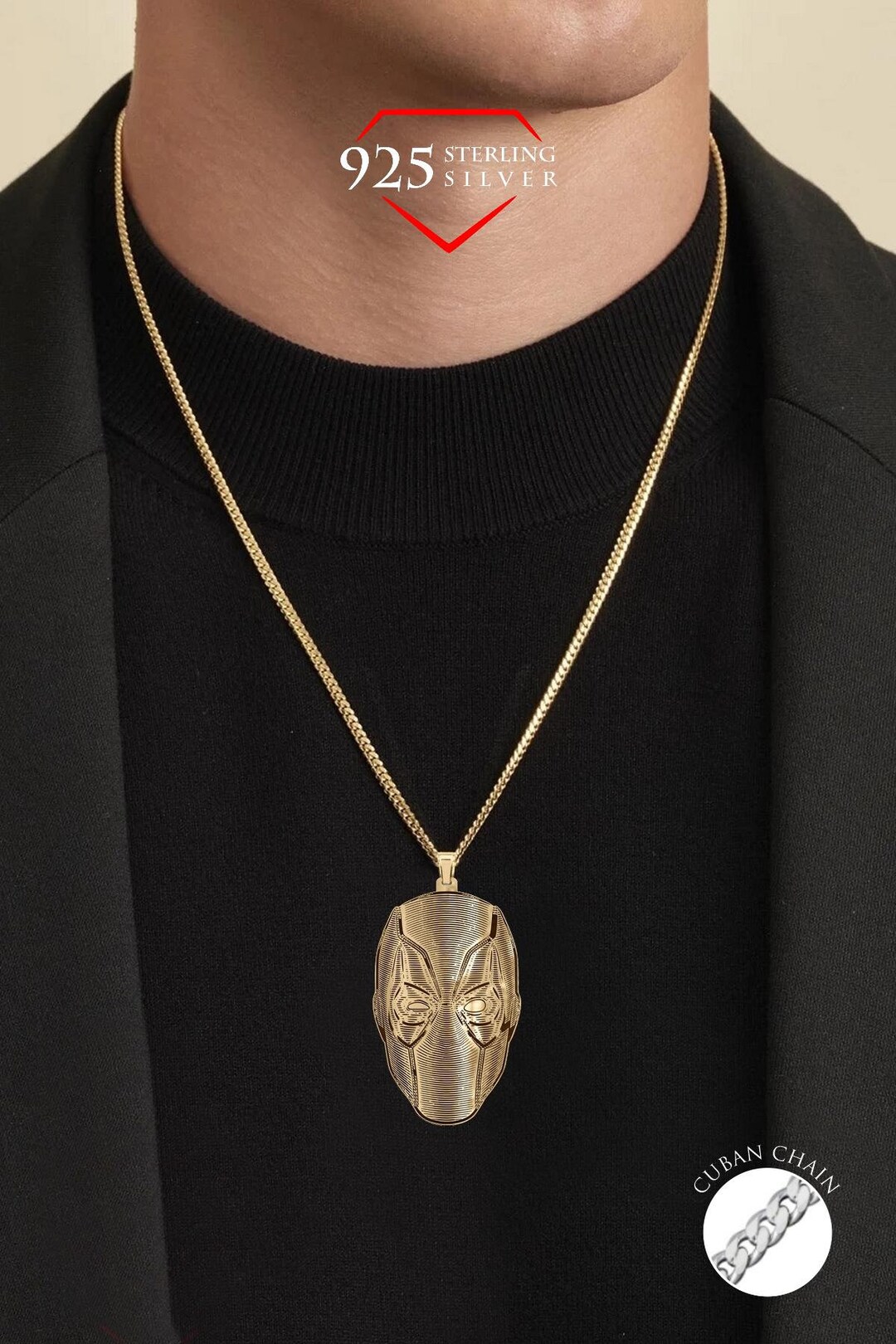 Deadpool Cuban Chain Necklace Comic Book Necklace Avengers Movie ...