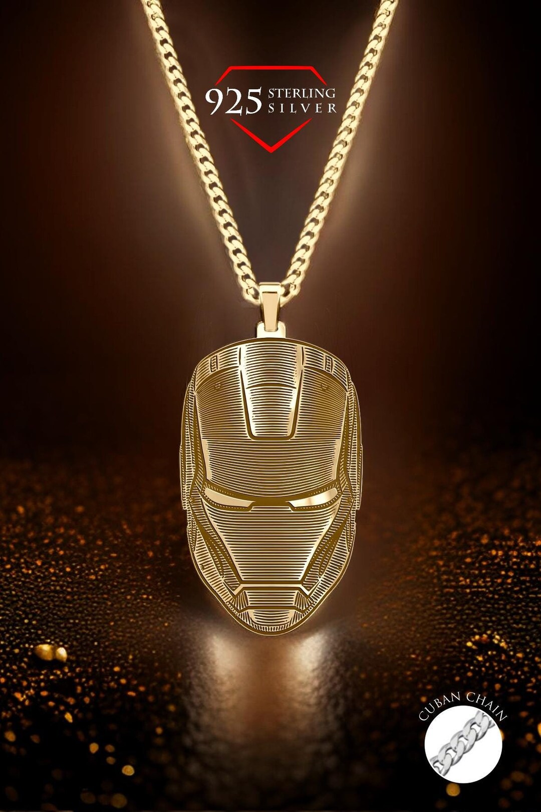 Iron Man Cuban Chain Necklace Comic Book Necklace Avengers Movie ...