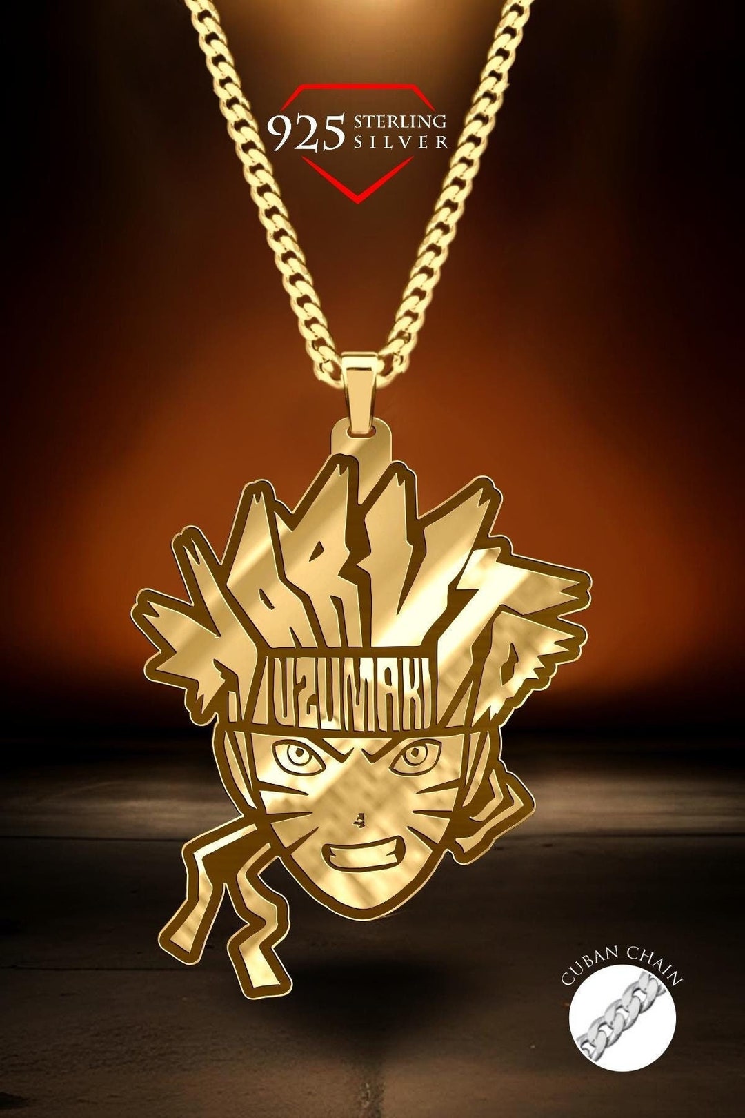 Naruto Cuban Chain Necklace Comic Book Necklace Avengers Movie Necklace ...