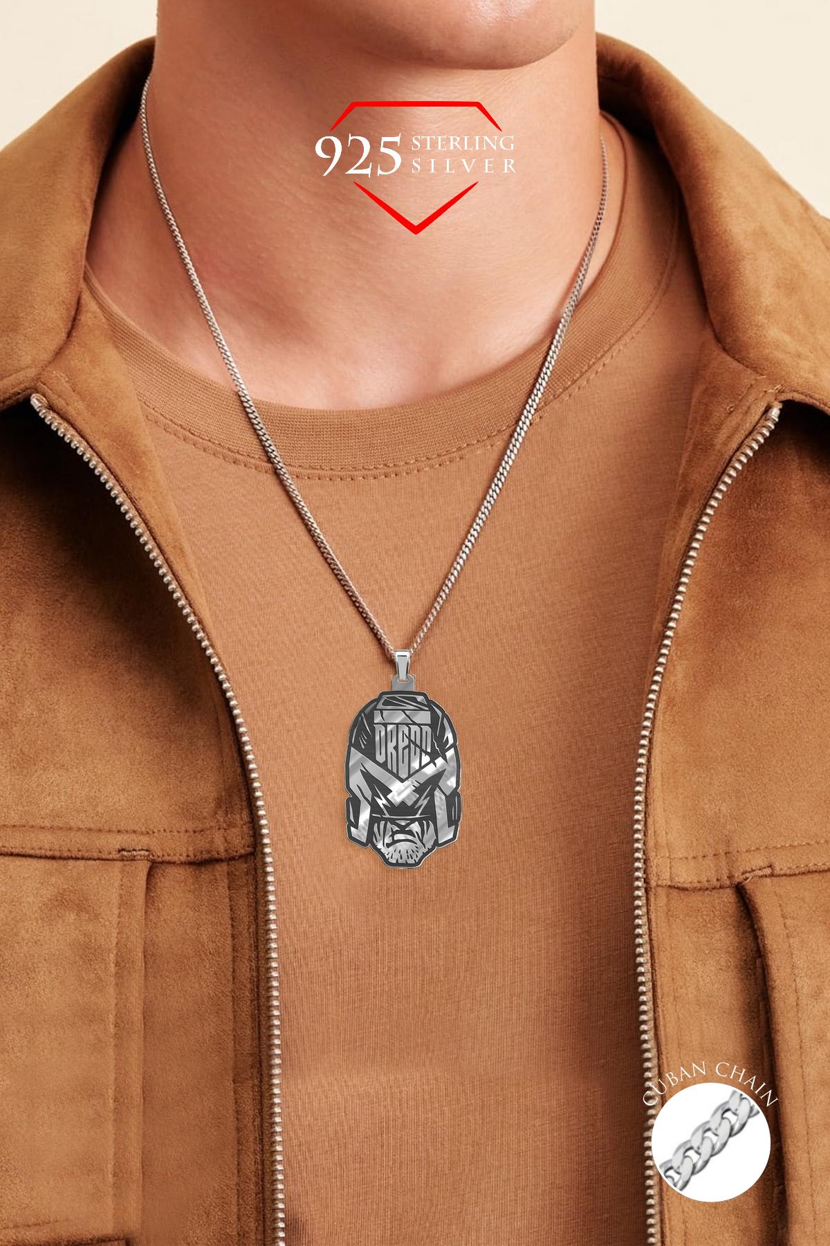 Dredd Cuban Chain Necklace Comic Book Necklace Avengers Movie Necklace ...