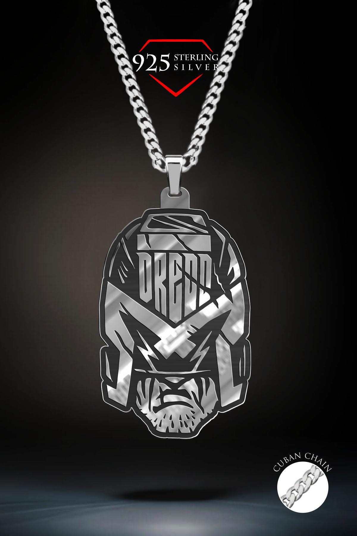 Dredd Cuban Chain Necklace Comic Book Necklace Avengers Movie Necklace ...