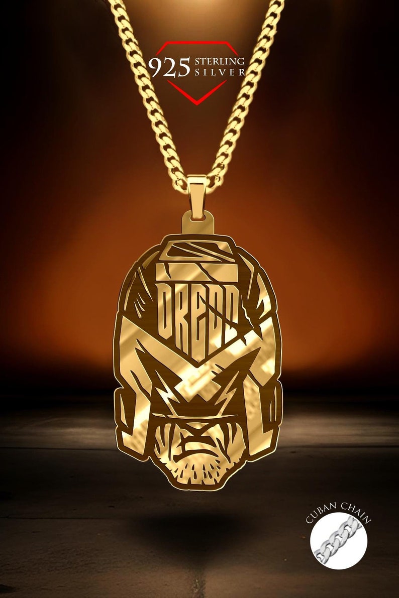 Dredd Cuban Chain Necklace Comic Book Necklace Avengers Movie Necklace ...