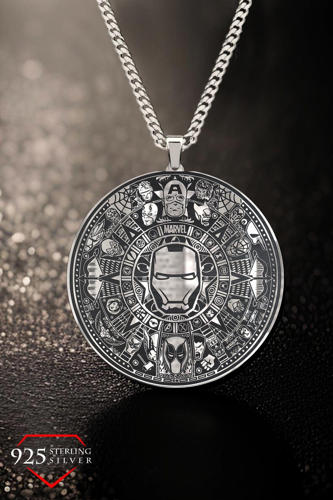 Men Avengers Locket Necklace Comic Book Necklace Iron Man, Captain ...