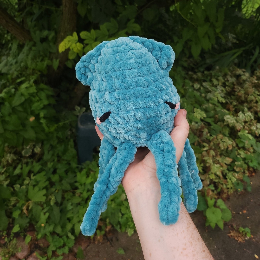 Crochet Squid, Squid Plushie, Soft Turquoise Squid, Cute Amigurumi ...