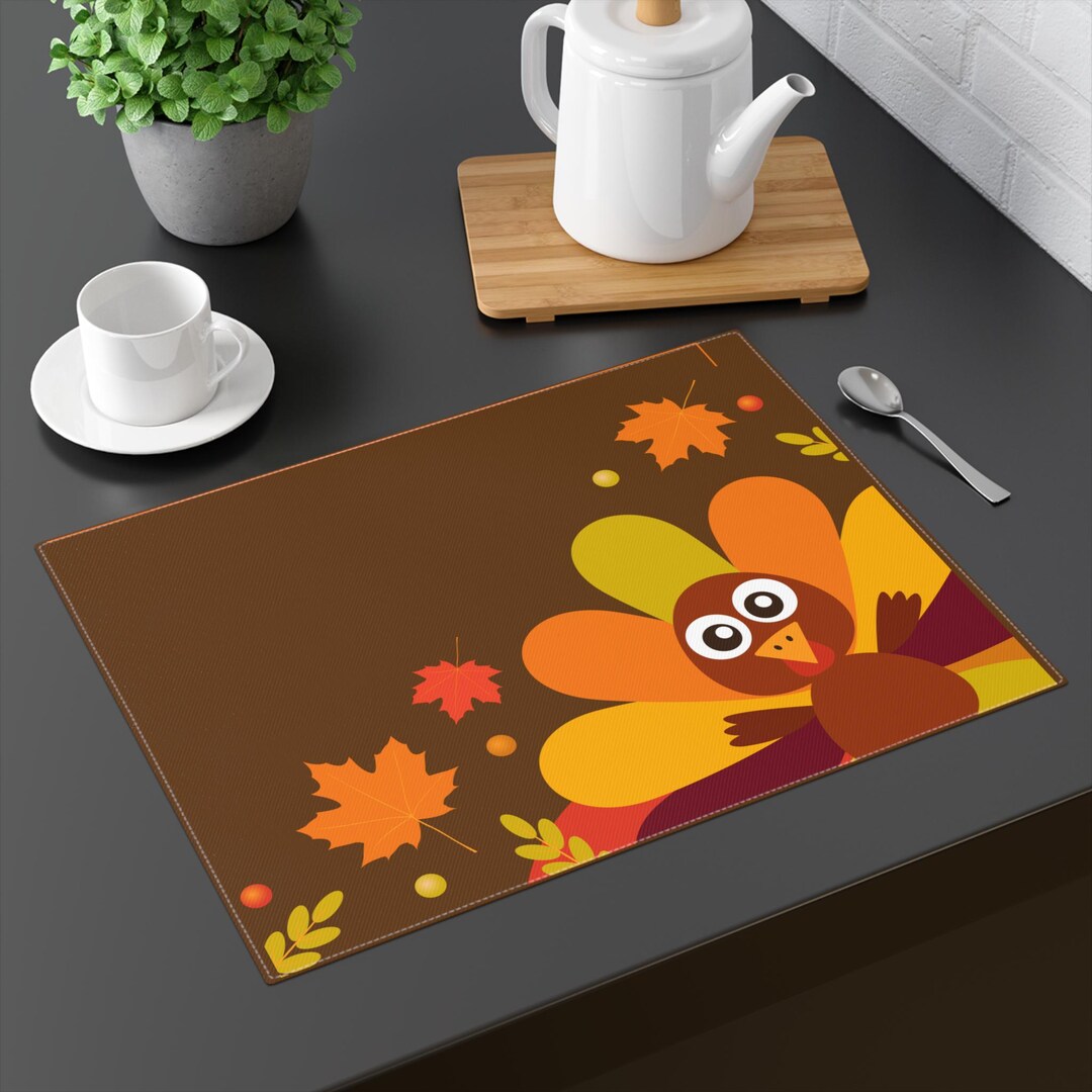Kids Turkey Placemat, Thanksgiving Table Decor, Dining Room Accessories ...