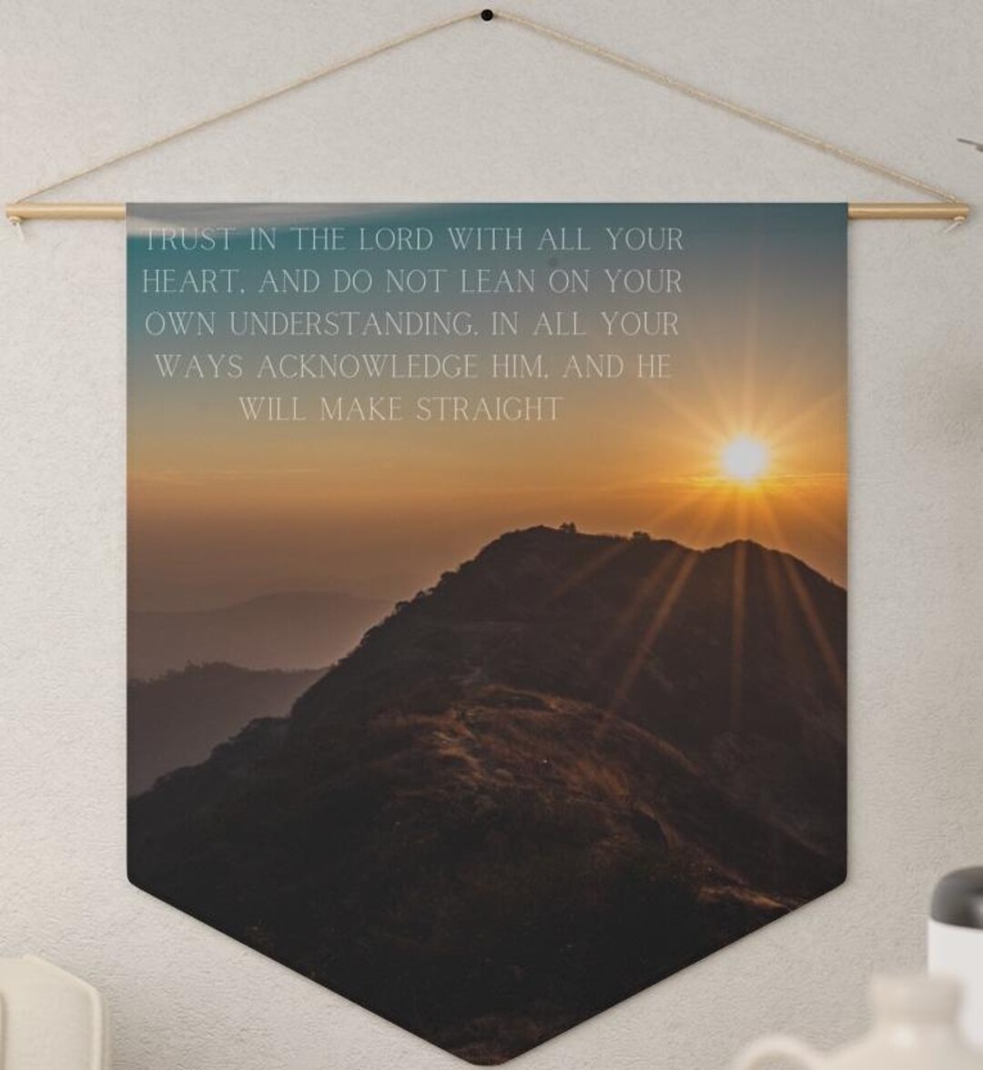 Religious Pennant Christian Home Decor Bible Verse Hanging Flag ...