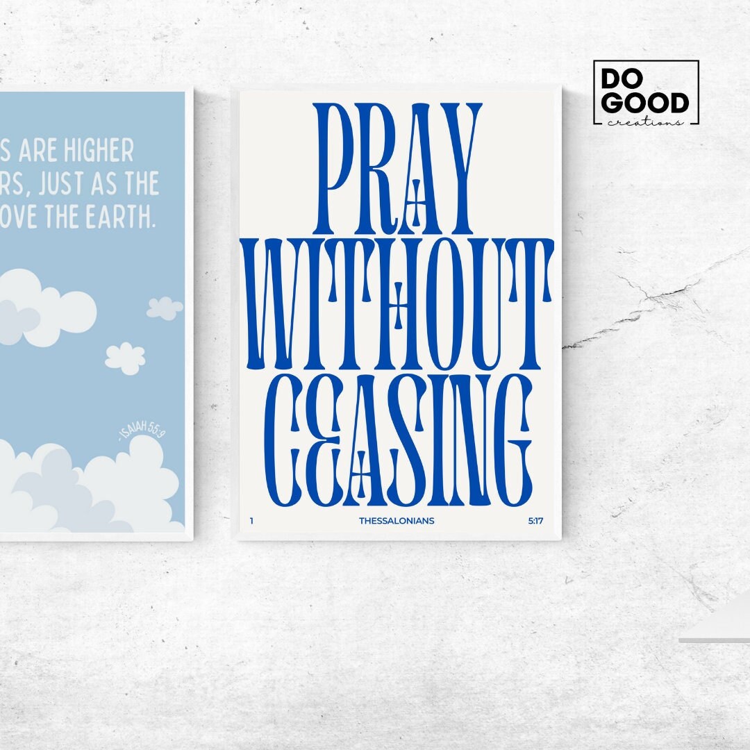 Pray Without Ceasing, Digital Download Print, Christian Wall Art Poster ...