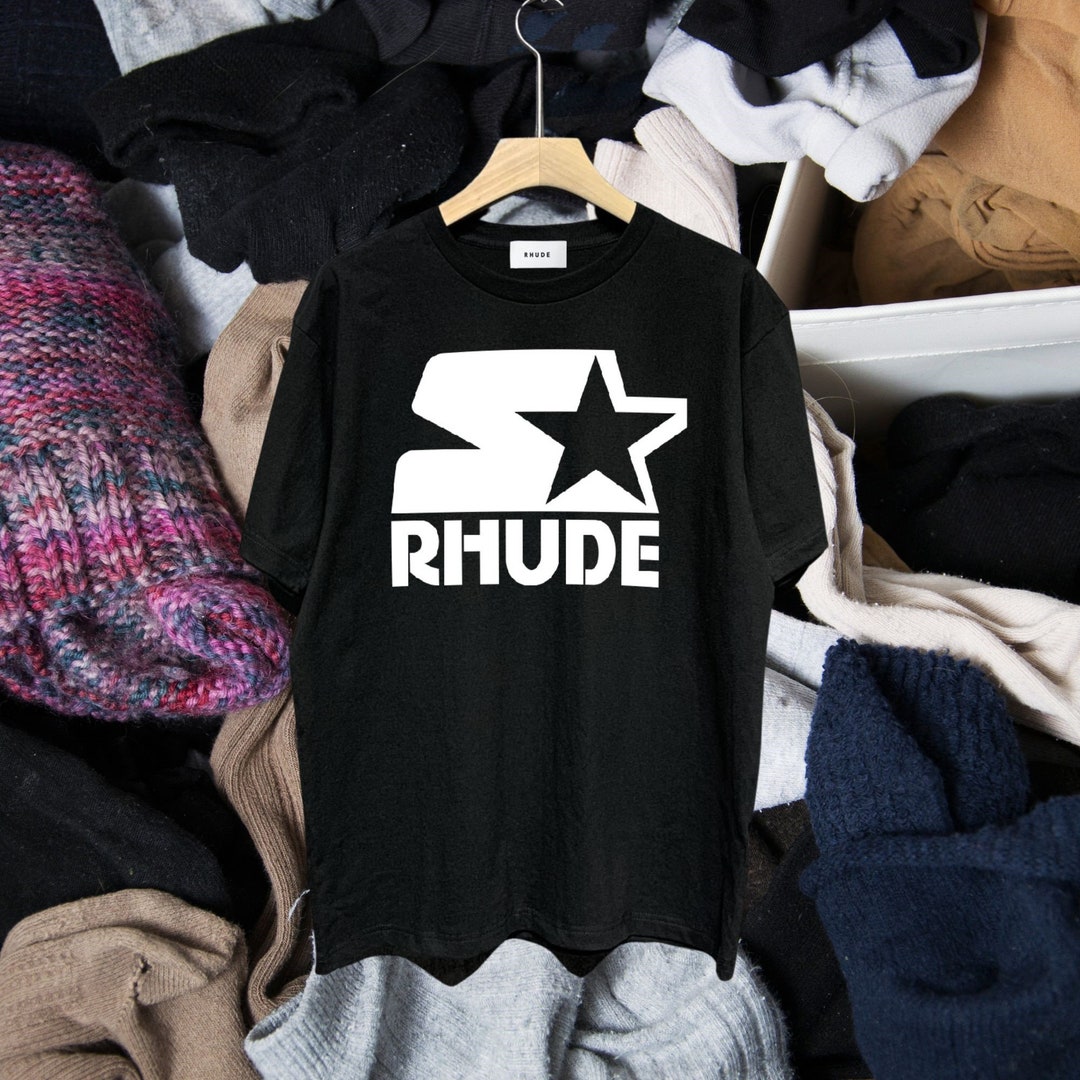 Rhude T-shirt, Rhude Star Letter Print Graphic Street Casual T-shirt ...