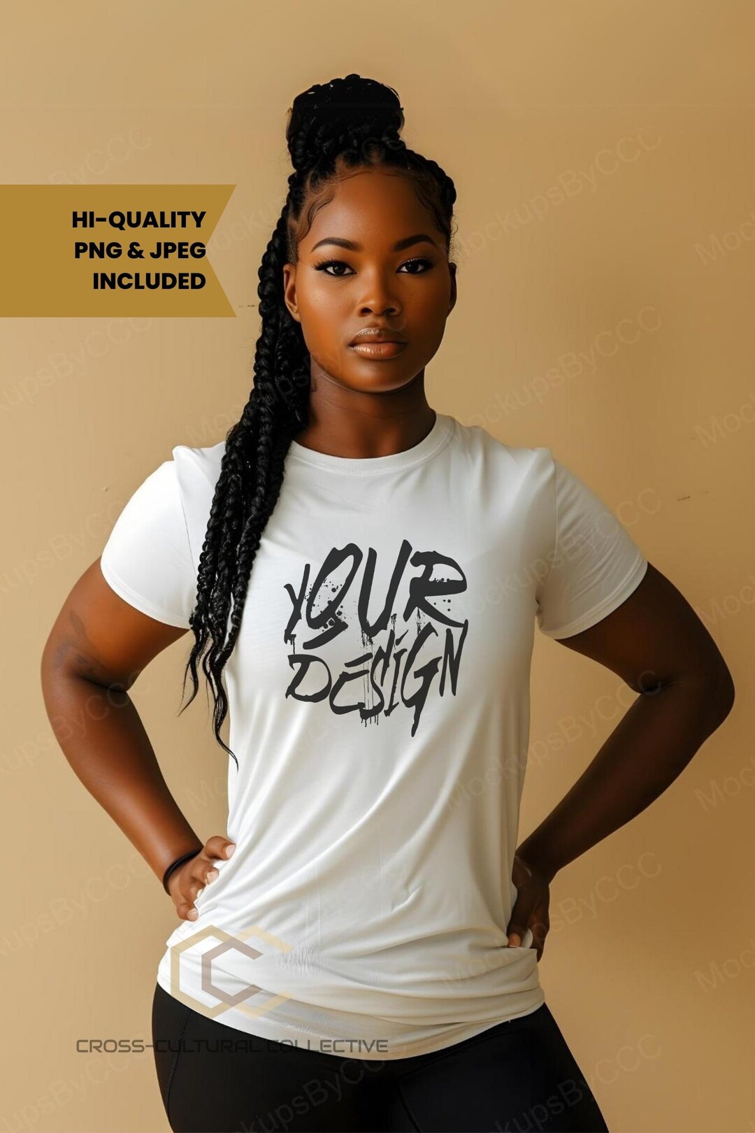 BELLA CANVAS 3001 | Black Woman Mockup | White T-shirt Mockup | African ...