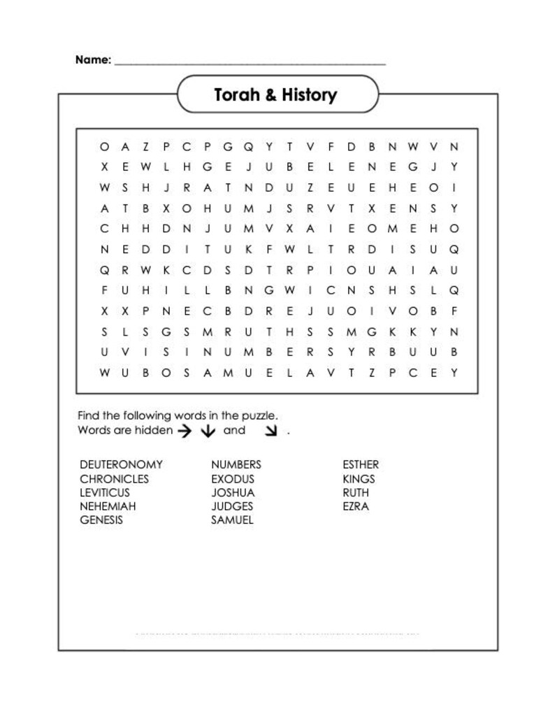 Books of the Bible Word Searches - Etsy