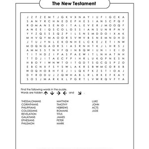 Books of the Bible Word Searches - Etsy