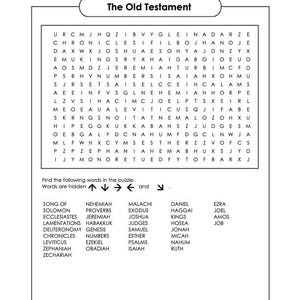 Books of the Bible Word Searches - Etsy