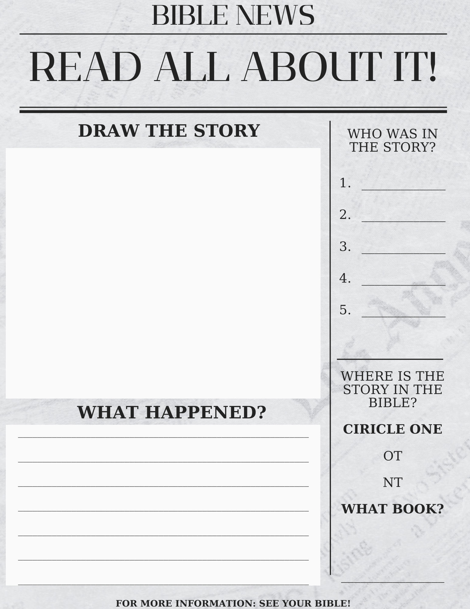 Bible Story Retelling Worksheet! | Draw Your Favorite Bible Stories! - Etsy